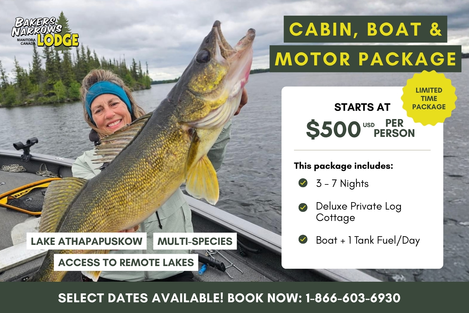 Bakers Narrows Lodge: Manitoba Drive To Fishing Lodge with Fly In ...